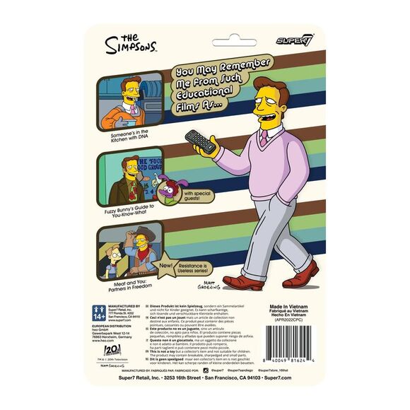 Super7 | Toys | The Simpsons Reaction Figure Wave 2 Troy Mcclure Fuzzy ...